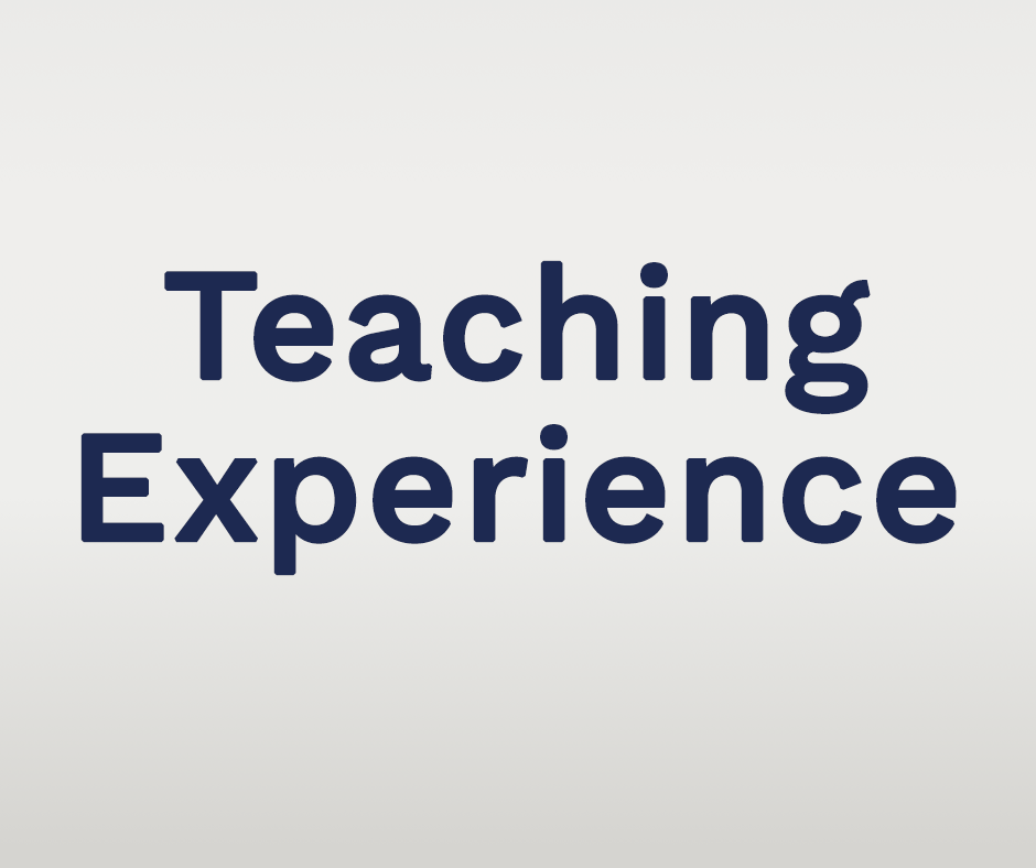 Teaching Experience - Sumi Helal